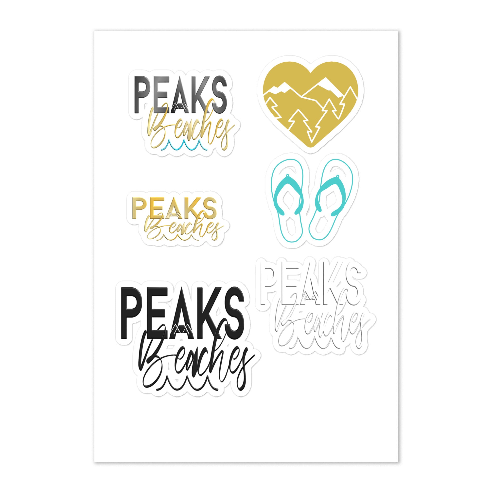 Peaks to Beaches Sticker Sheet – Peaks to Beaches Co